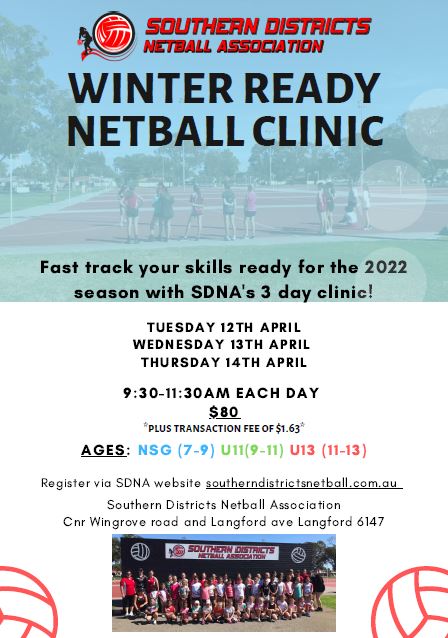 Southern Districts Netball Association | WINTER NETBALL READY CLINIC