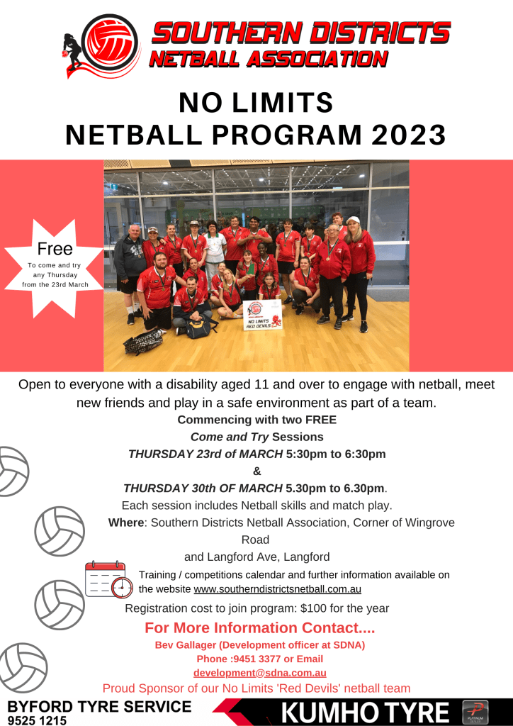 Southern Districts Netball Association | No Limits