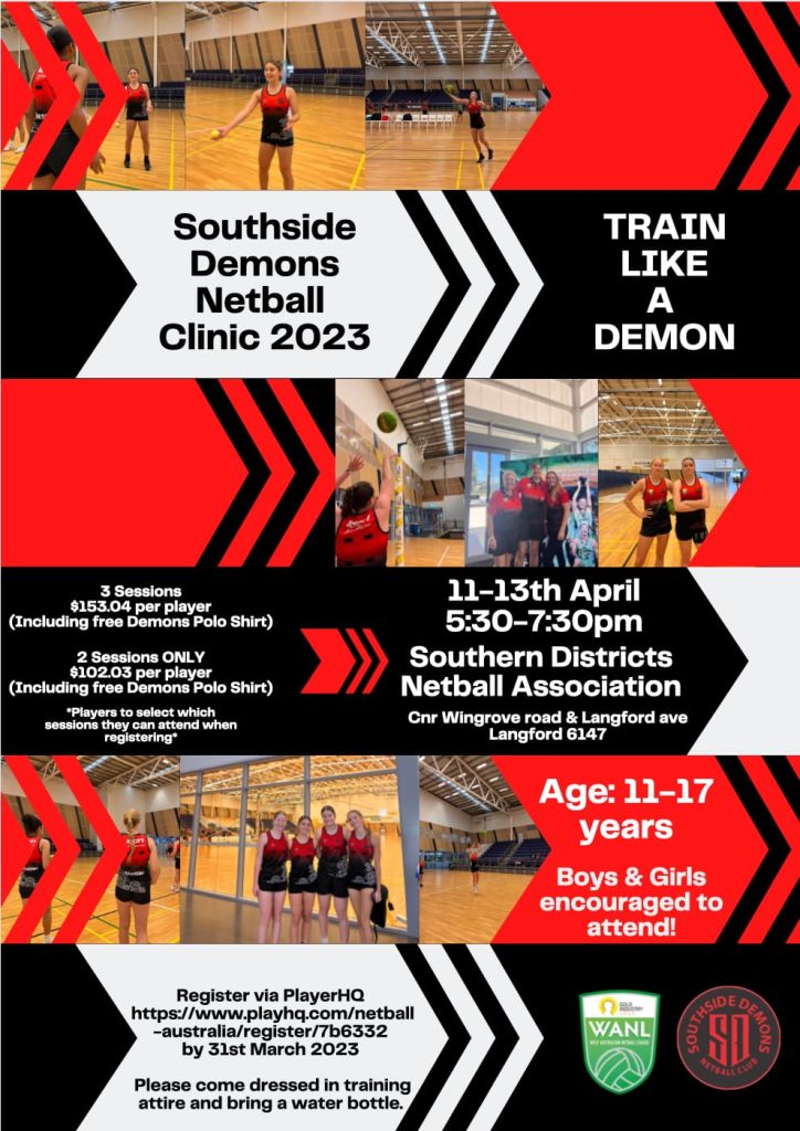 Southern Districts Netball Association | Southside Demons Netball Clinic